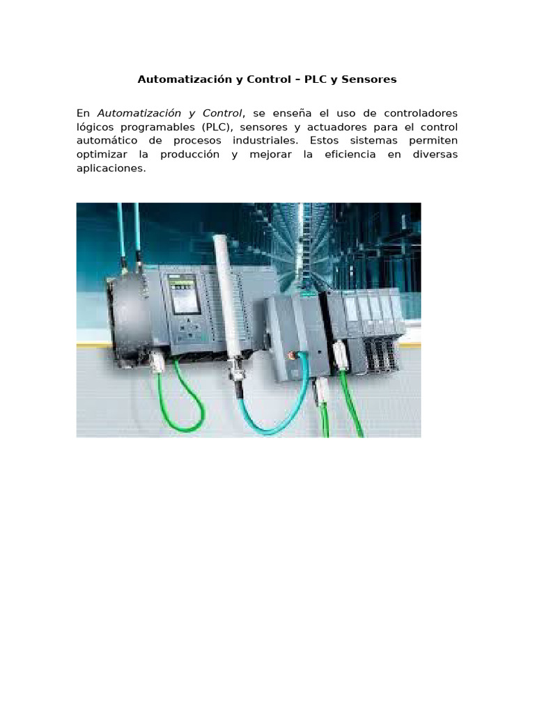 Automatización y Control - PLC y Sensores | PDF