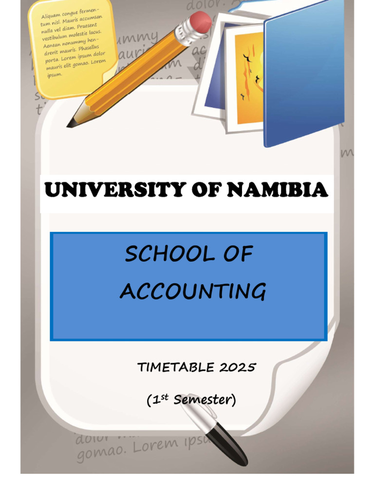 School of Accounting First Semester Timetable - 2025.27.01.2025 | PDF ...