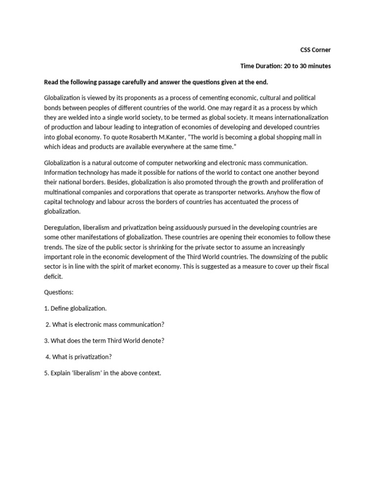 Comprehension Exercise 1 Css Cornr | PDF