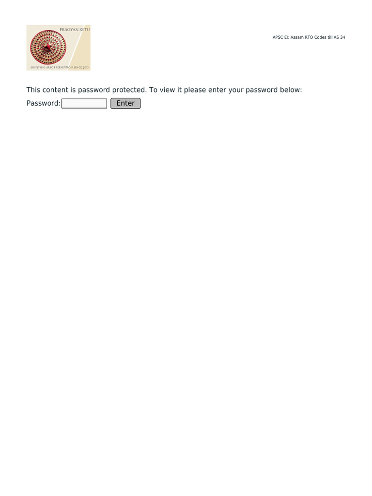 Assam RTO Codes Overview | PDF