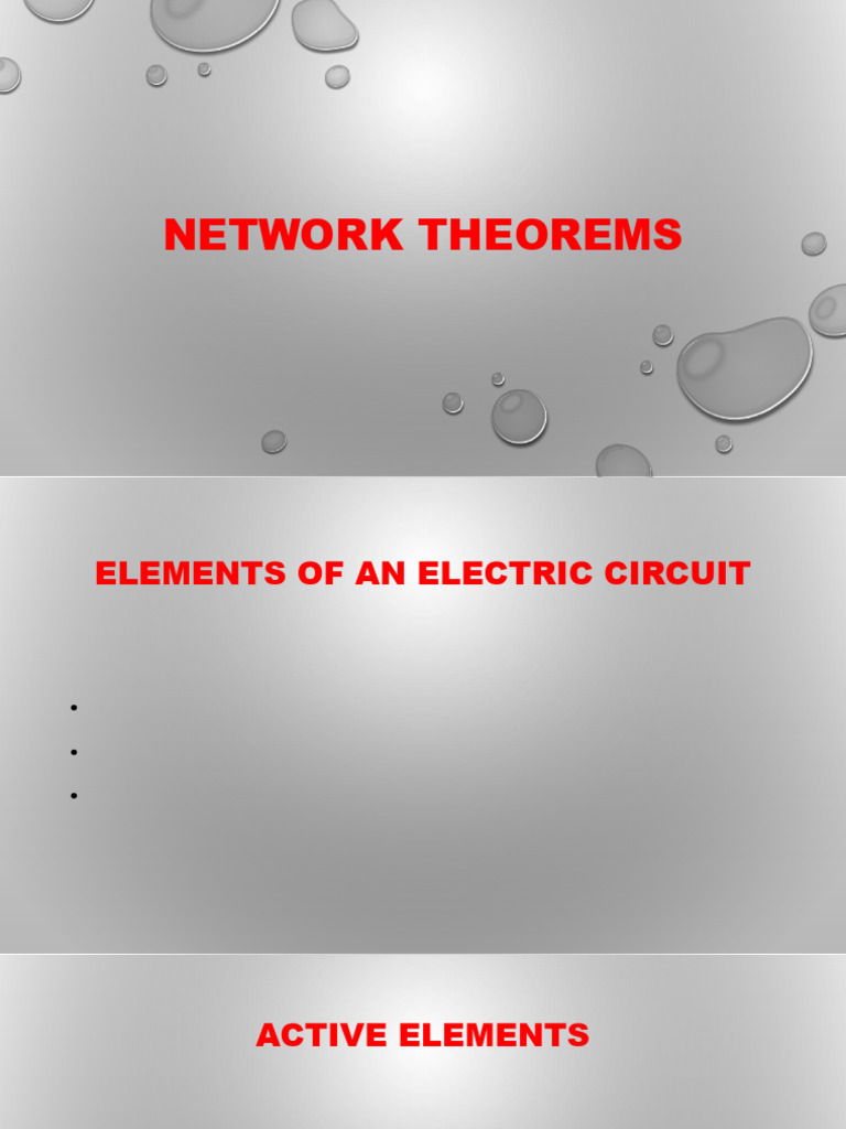 MCT 305 Network-Theorems Week 1 | PDF | Electrical Network | Voltage