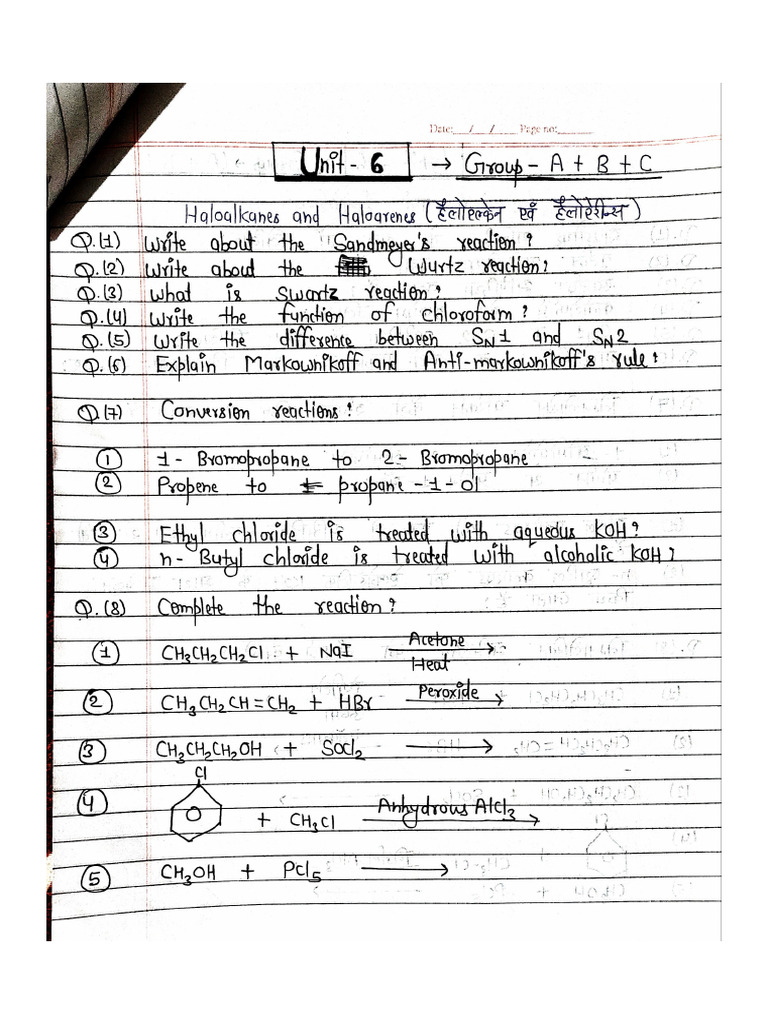 (Chem.) Most Imp Questions (Unit-6) | PDF