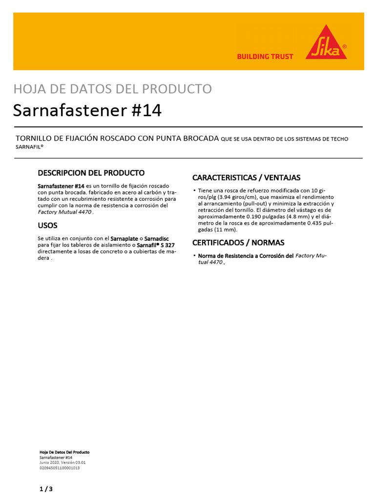 sarnafastener-14 | PDF | Tornillo