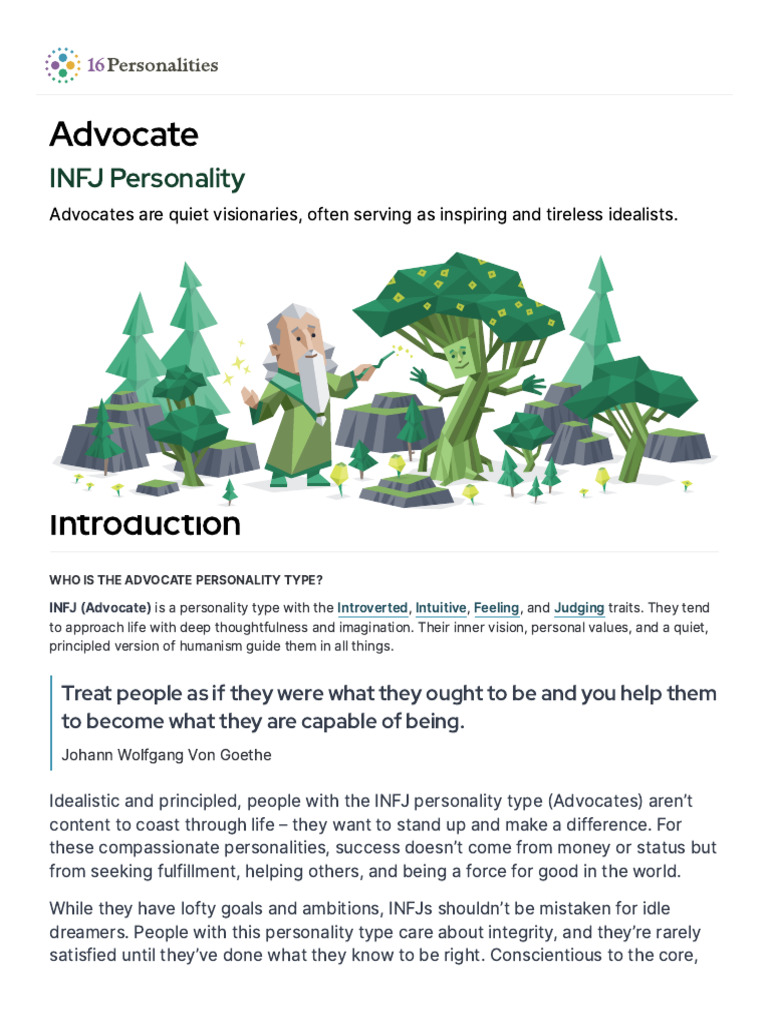 Understanding the INFJ Advocate Personality | PDF | Personality Type ...