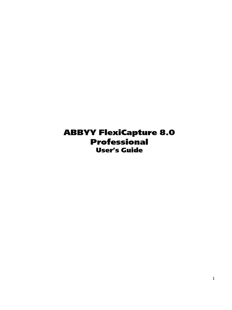 FlexiCapture_8.0_ug_en | PDF | Image Scanner | Page Layout