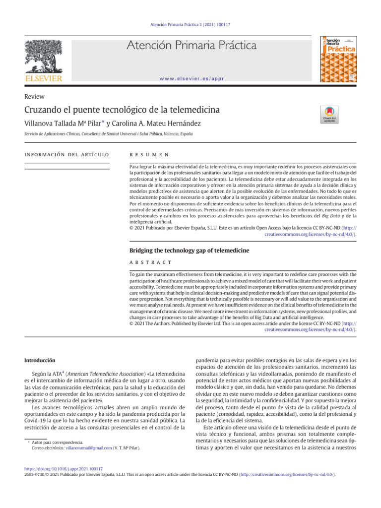 Cruzando El Puente Tecnol Gico de La Telemedic - 2021 - Atenci N ...