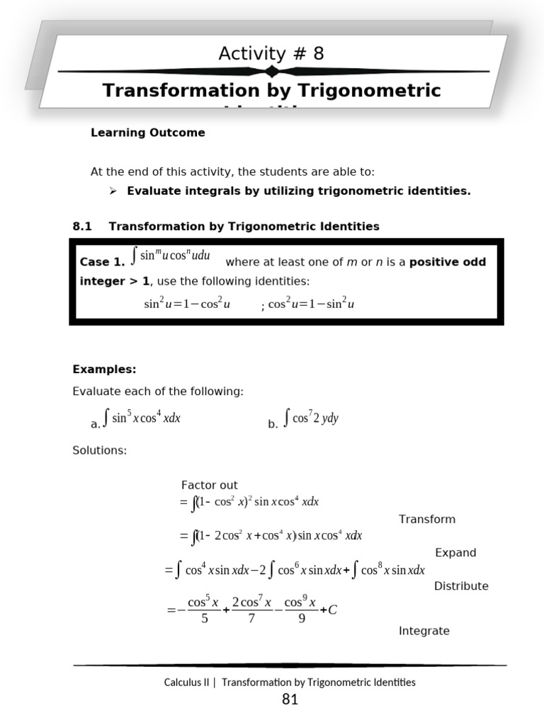 8transformation by Trigo Identities (81-92) | PDF | Trigonometric ...