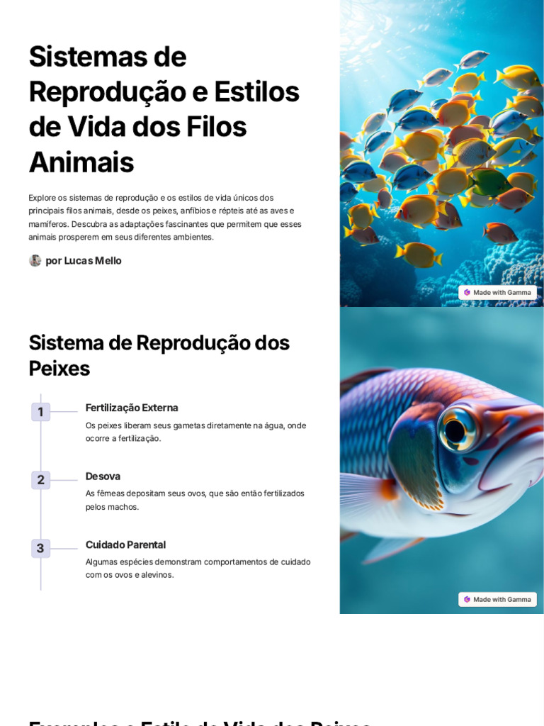 Sistemas de Reproducao e Estilos de Vida Dos Filos Animais | PDF ...
