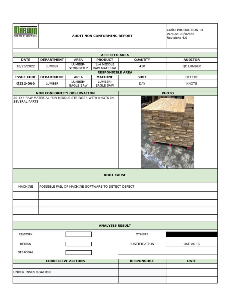 Quality Report Format | PDF