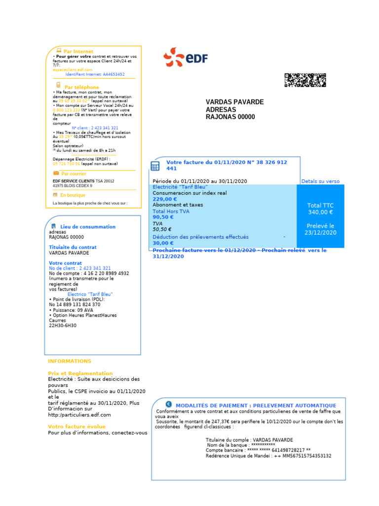edf_electricity | PDF | Facture | Argent