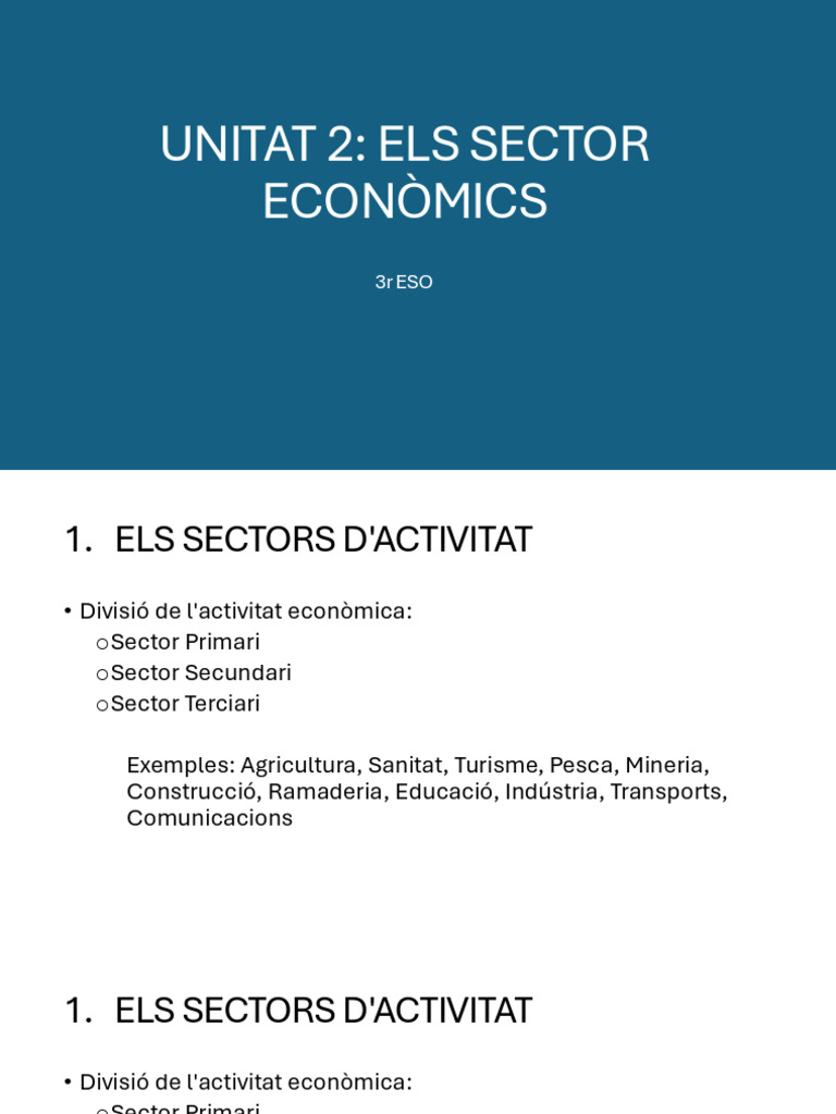 U2. SECTORS D'ACTIVITATS | PDF
