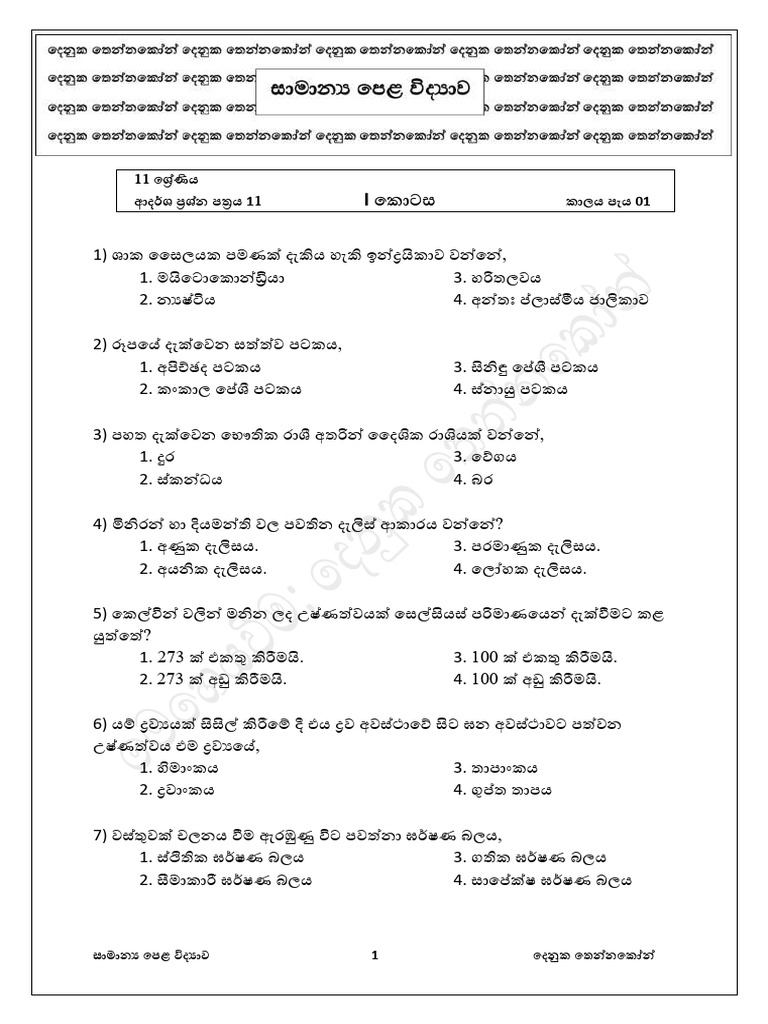 Model Paper 11 MCQ - 25 | PDF