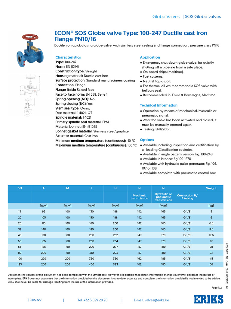 SOS Globe Valves Specifications Guide | PDF | Valve | Gas Technologies