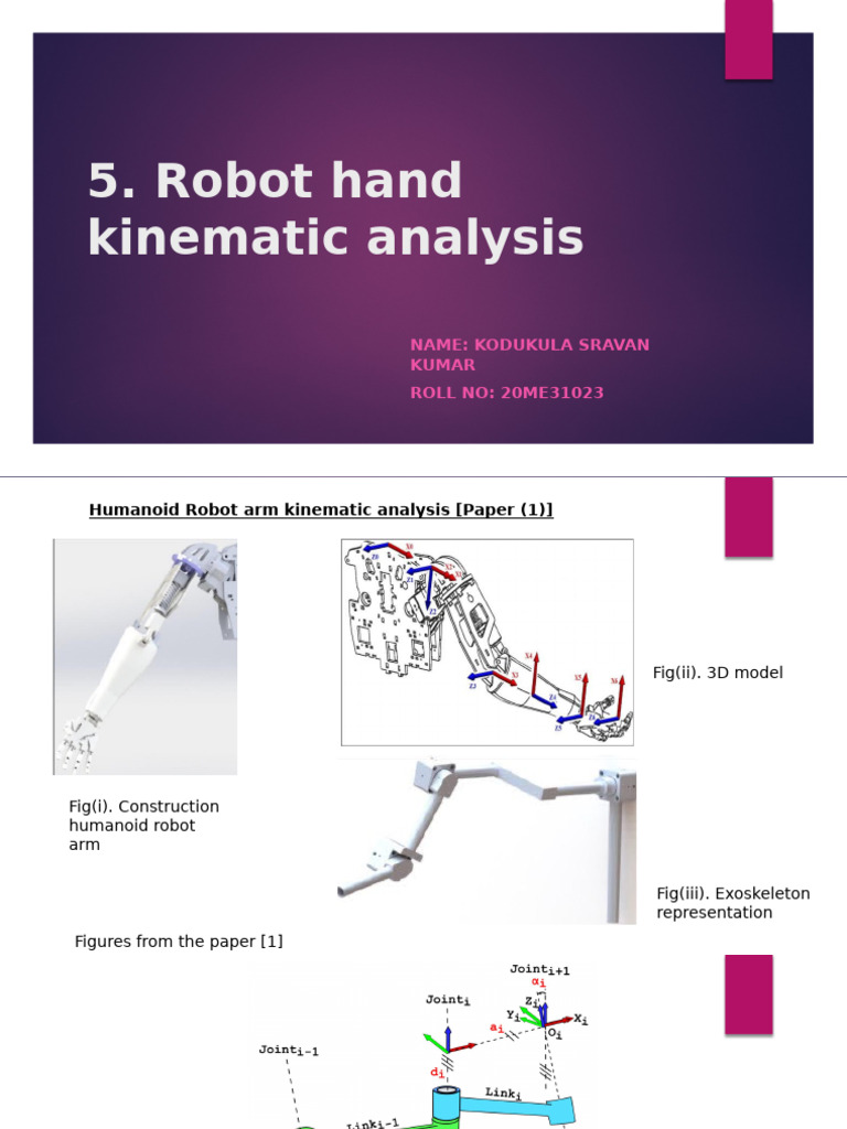 5.humanoid Robot Arm Kinematic Analysis 13 - 09 - 24 | PDF | Kinematics | Physics