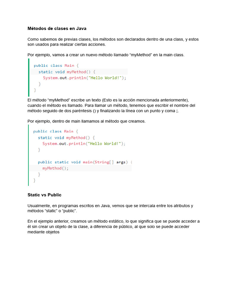 Métodos y Constructores en Java | PDF | Constructor (Programación Orientada a Objetos ...