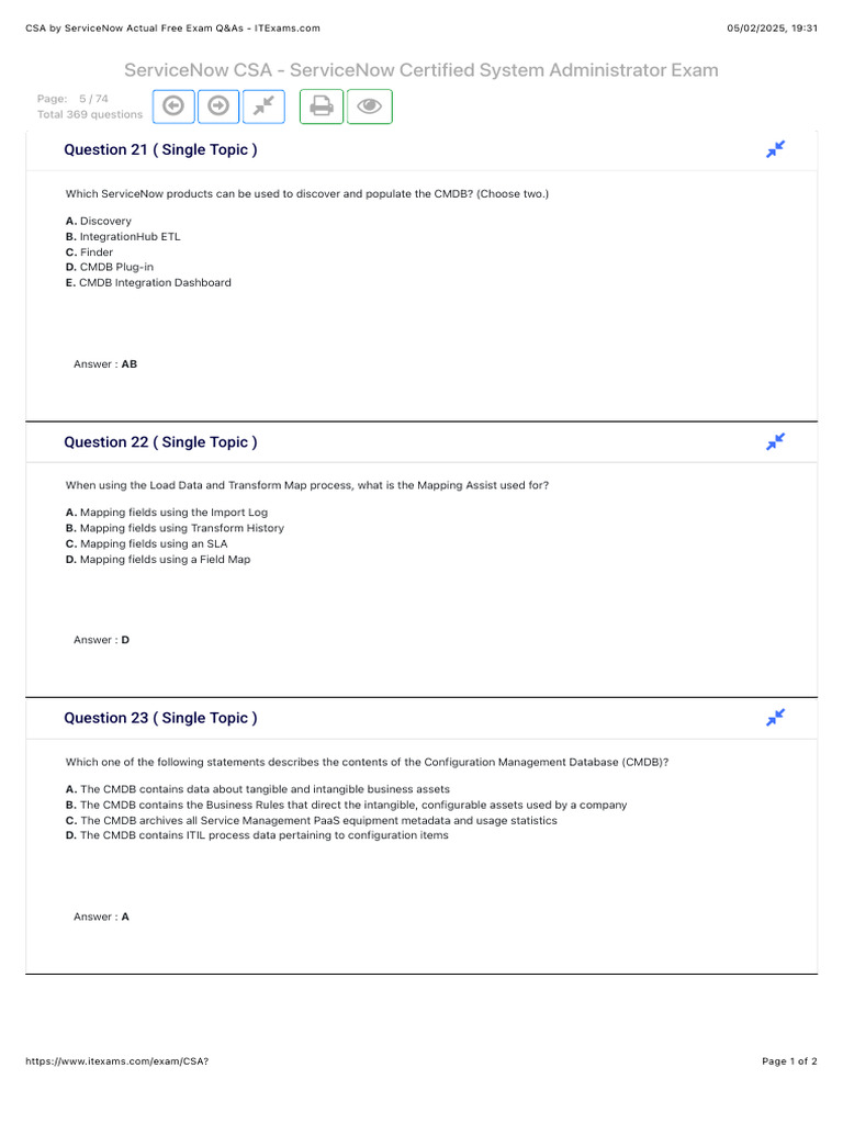 ServiceNow CSA Exam Q&A Guide | PDF | Information Retrieval ...