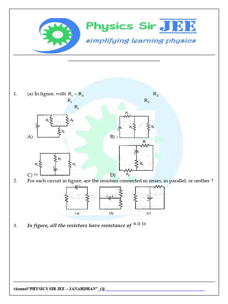 DPP-01 Current Electricity Par 20230704034321 | PDF | Series And Parallel Circuits | Resistor