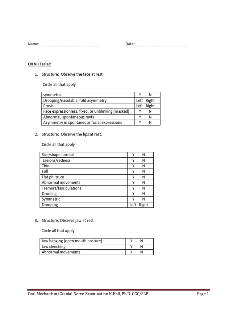 Oral Mech Exam Protocol Sample Reports | PDF | Tongue | Human Anatomy