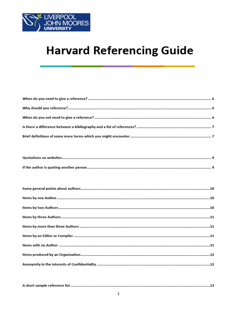 LJMU Harvard Referencing Guide | PDF | Ellipsis