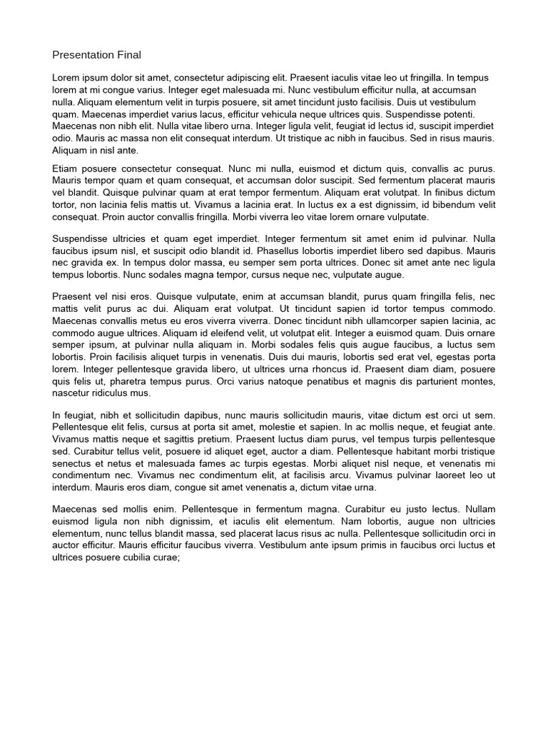 Presentation Final | PDF