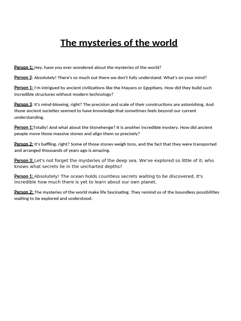 6th the mysteries of the world | PDF