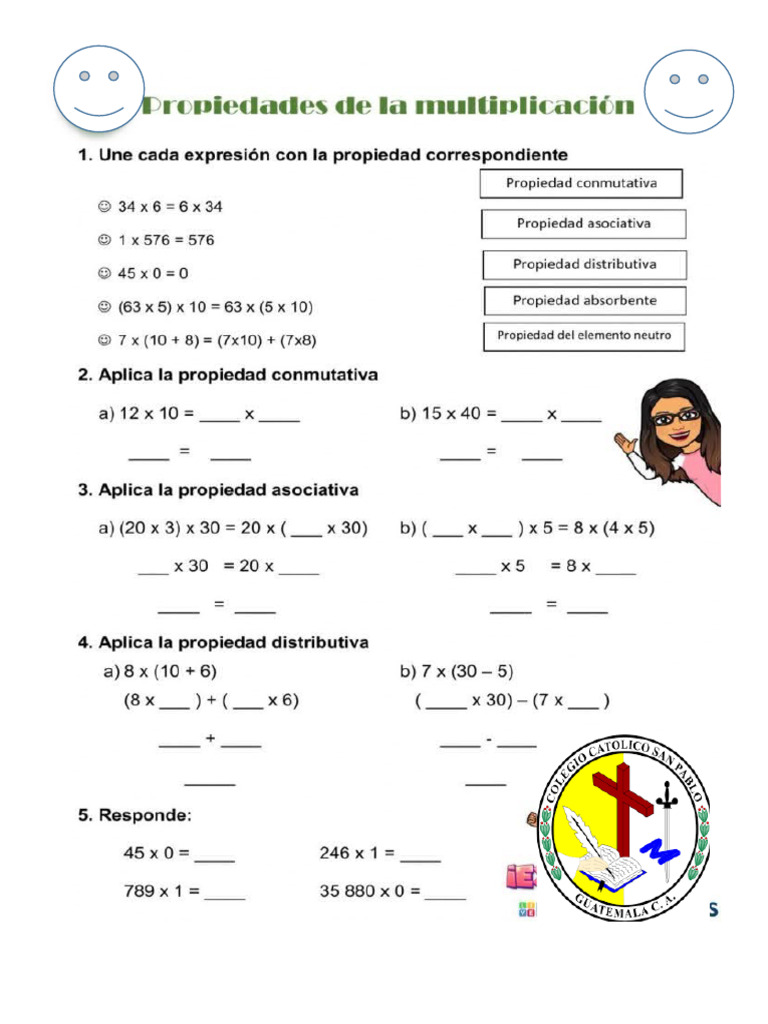 propiedades de la multiplicación 2025 | PDF