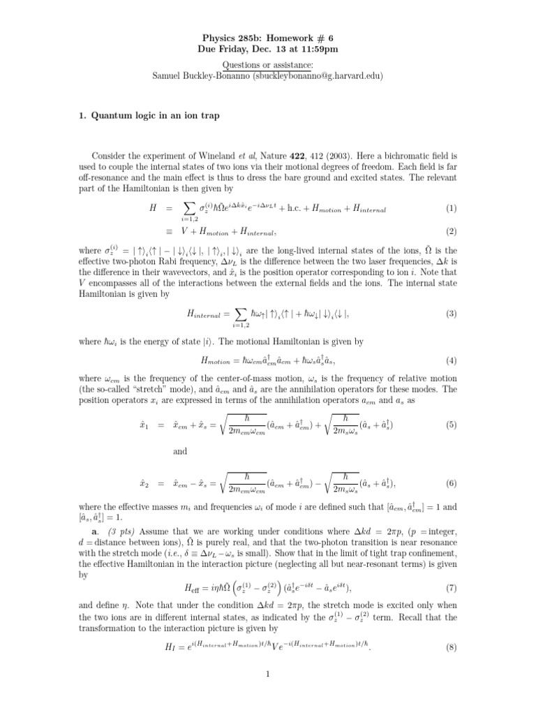Homework 6 Atomic Molecular Optics | PDF | Oscillation | Polarization (Waves)