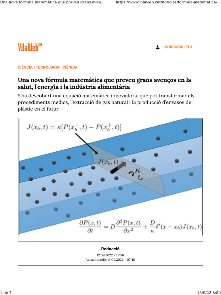 Una Nova Fórmula Matemàtica Que Preveu Grans Avenços en La Salut ...