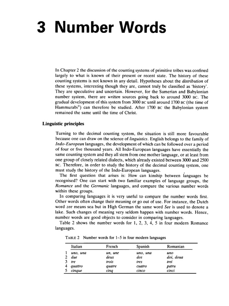 History of Number Words in Languages | PDF | Grammatical Number | Plural