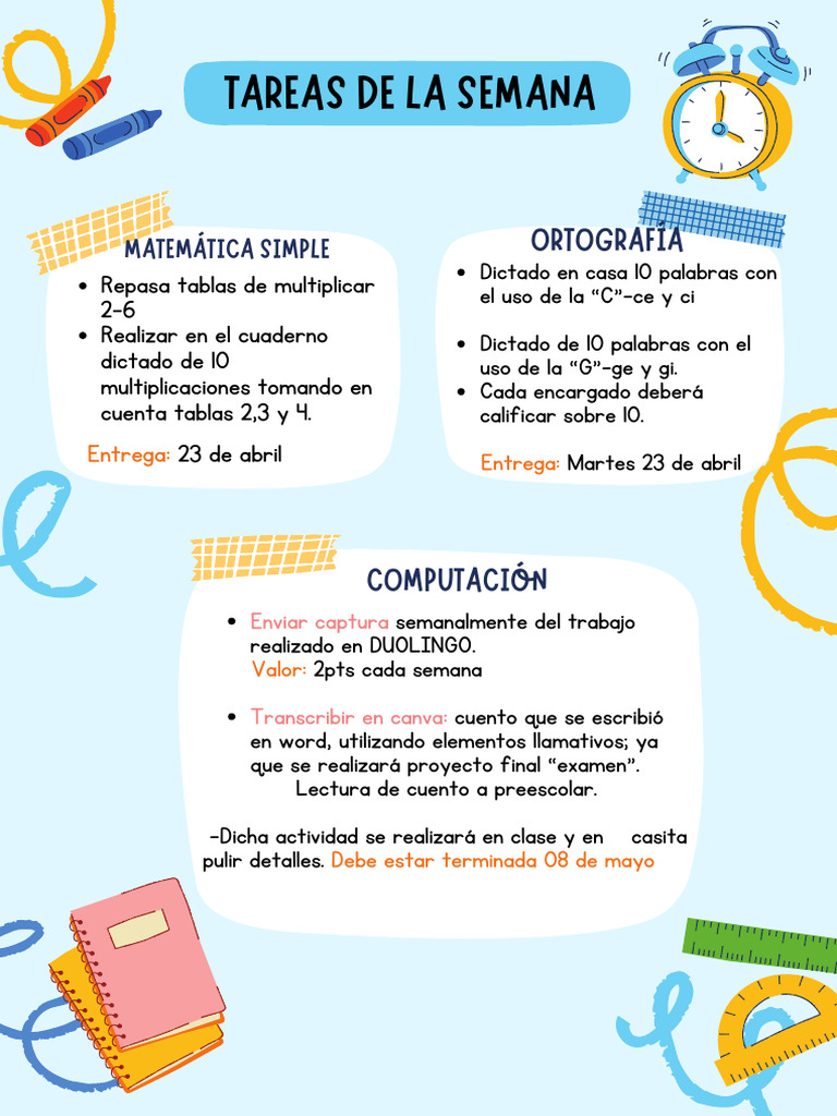 TAREAS DE LA SEMANA | PDF