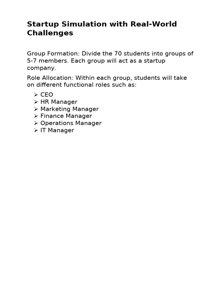 HRM Class Project - Startup Simulation | PDF | Human Resource ...