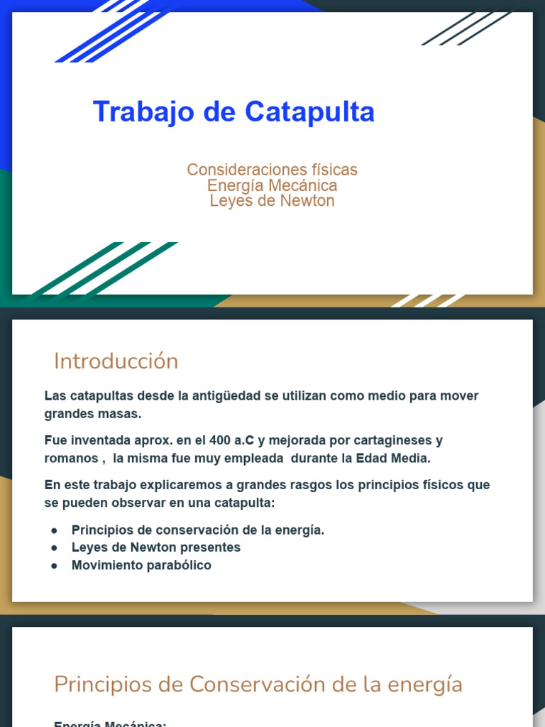 Catapulta | PDF | Fuerza | Las leyes del movimiento de Newton