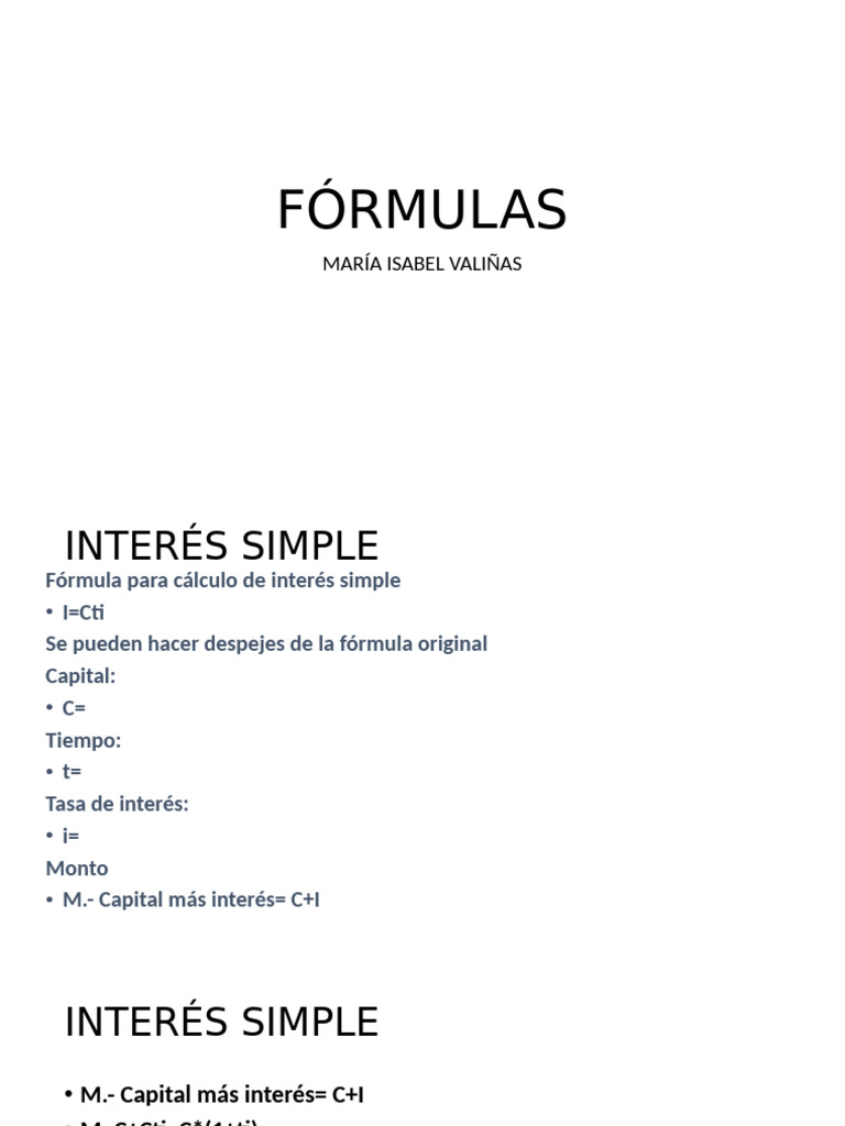 Fórmulas MF | PDF