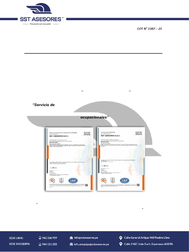 Propuesta de Entrenamiento en SST | PDF