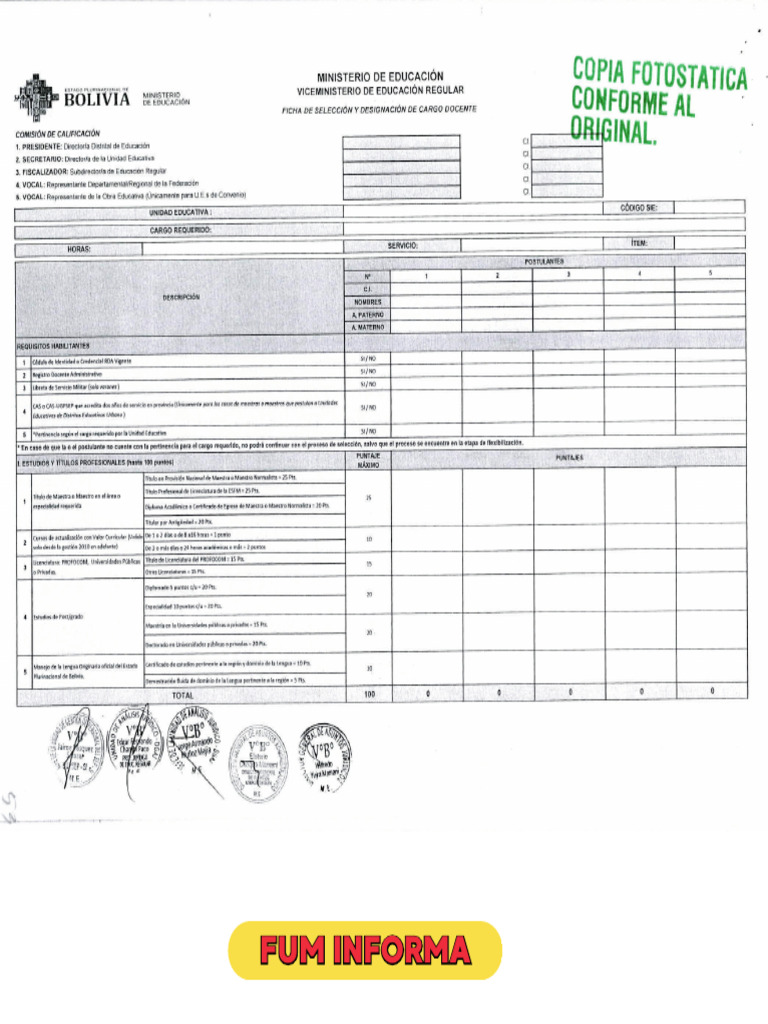 Fichas de Compulsas - FUM INFORMA | PDF
