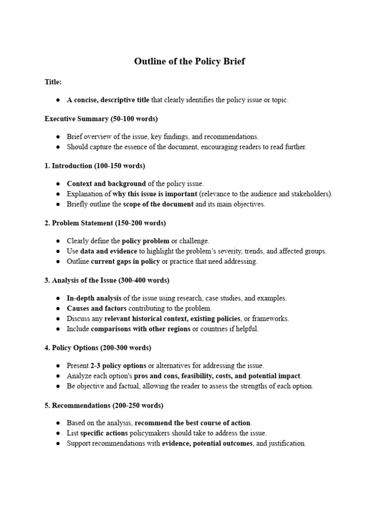 Policy Brief Outline Template | PDF