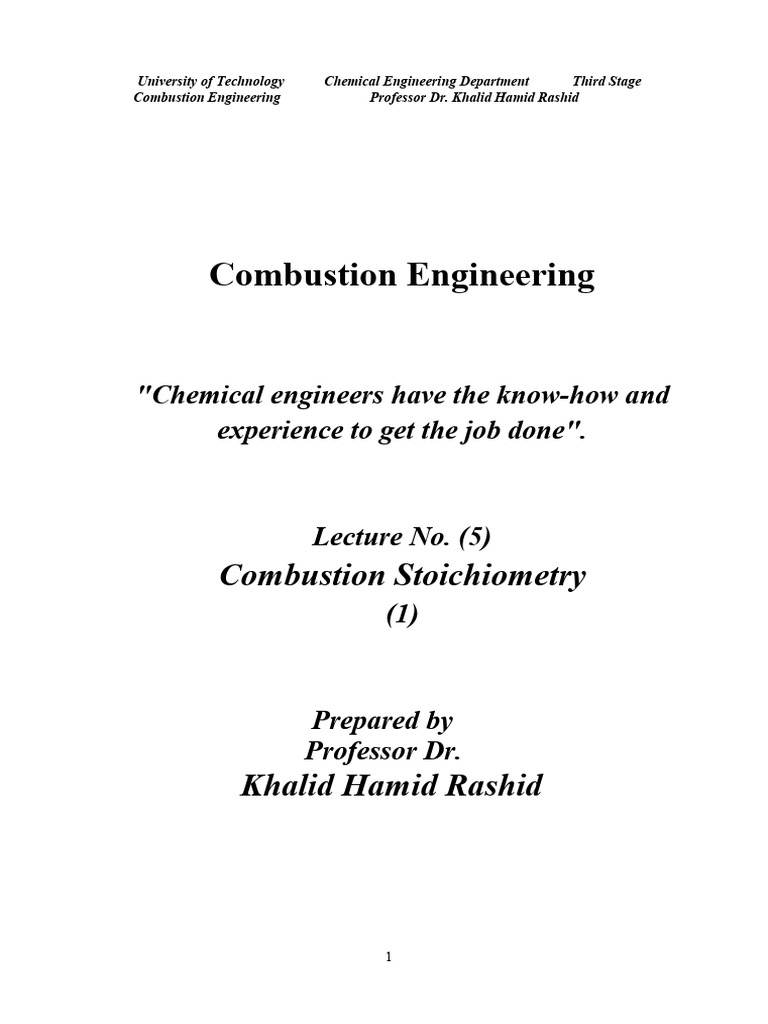 Lecture 5 | PDF | Combustion | Fuels