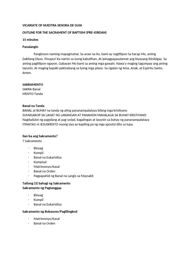 Binyag Module 15 Mins | PDF