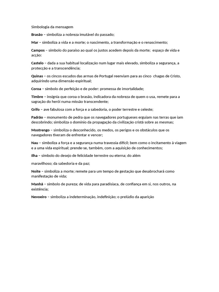 Simbologia Da Mensagem de Fernando Pessoa | PDF