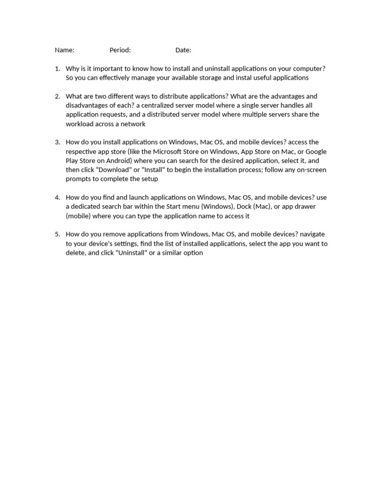 Chapter 3, Lesson 3 Comprehension Questions | PDF