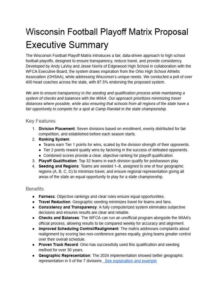 Wisconsin Football Playoff Matrix 2025 | PDF