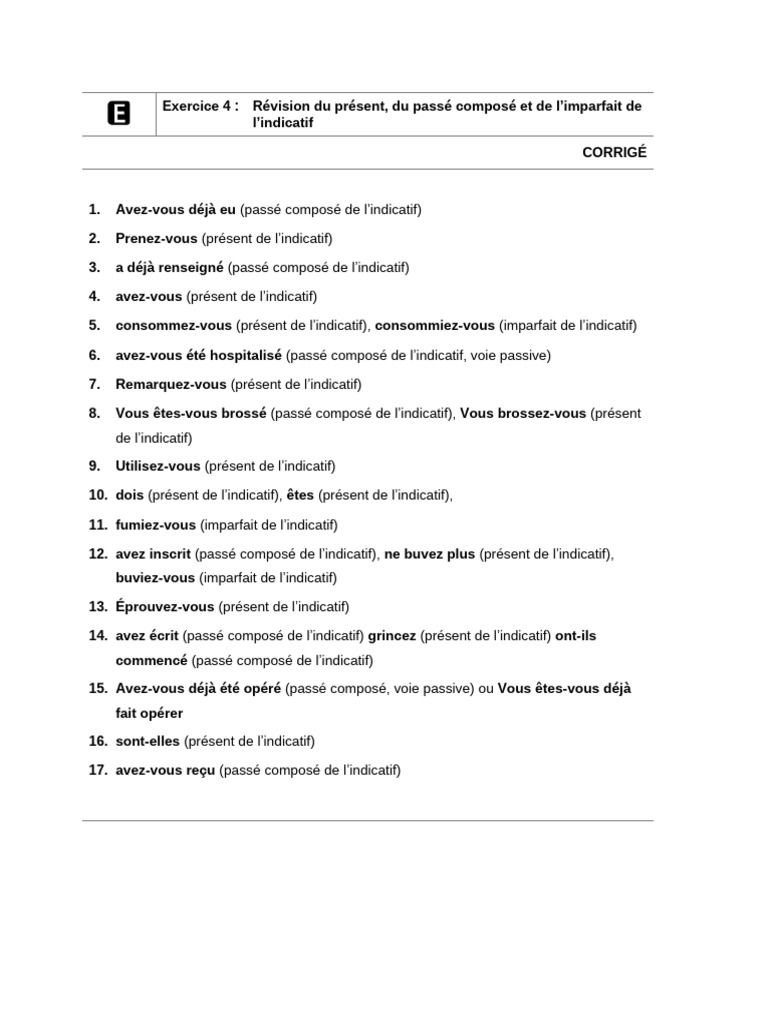Révision des temps de l'indicatif | PDF