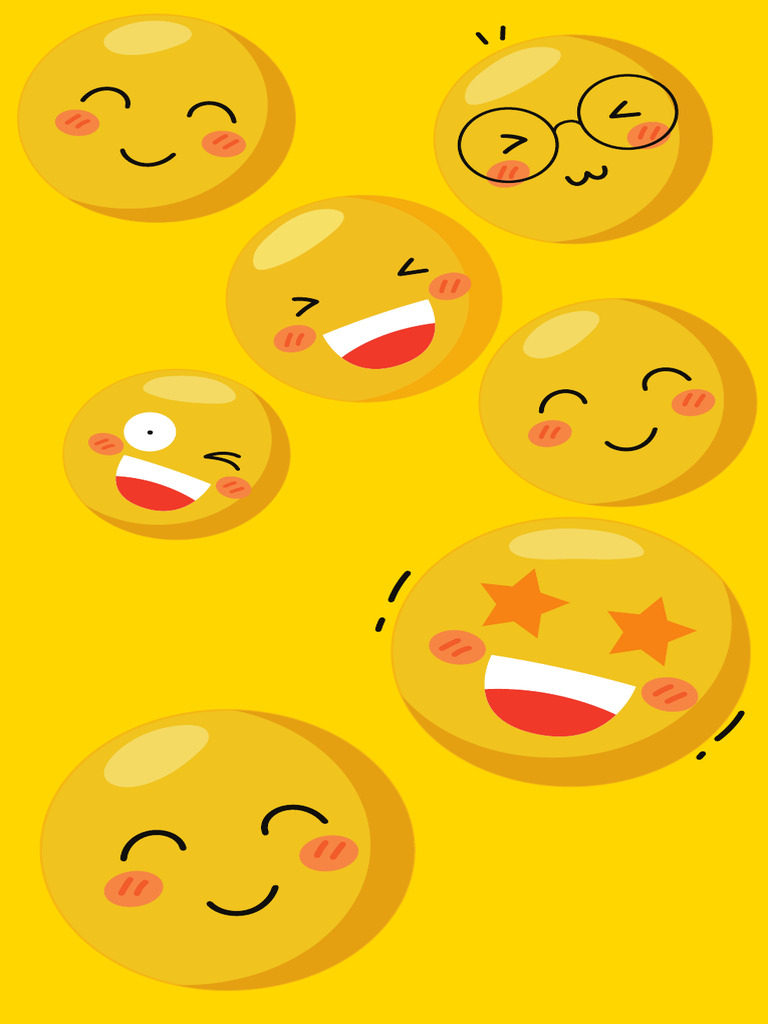 Yellow Bold Illustrative Emoticon Phone Wallpaper | PDF