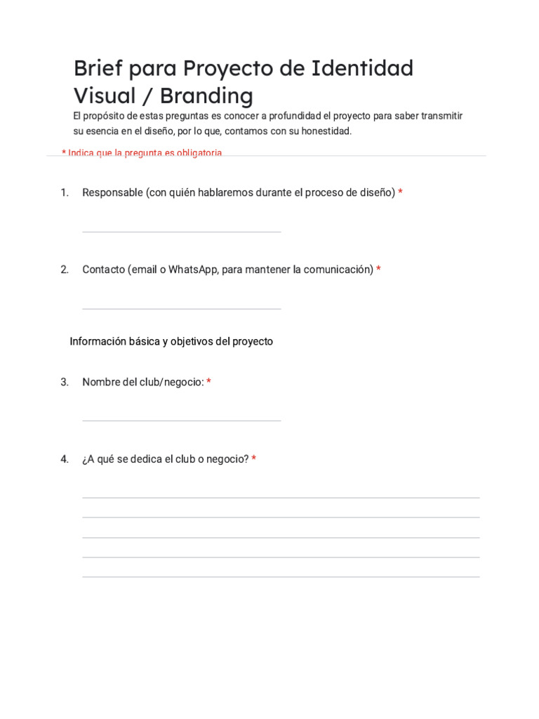Brief para Proyecto de Identidad Visual | PDF
