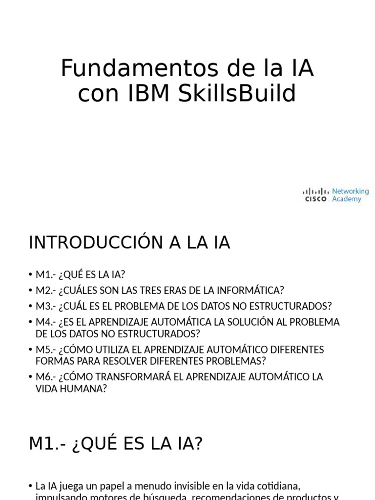 IA - Fundamentos de La IA Con IBM SkillsBuild | PDF | Inteligencia artificial | Inteligencia (IA ...