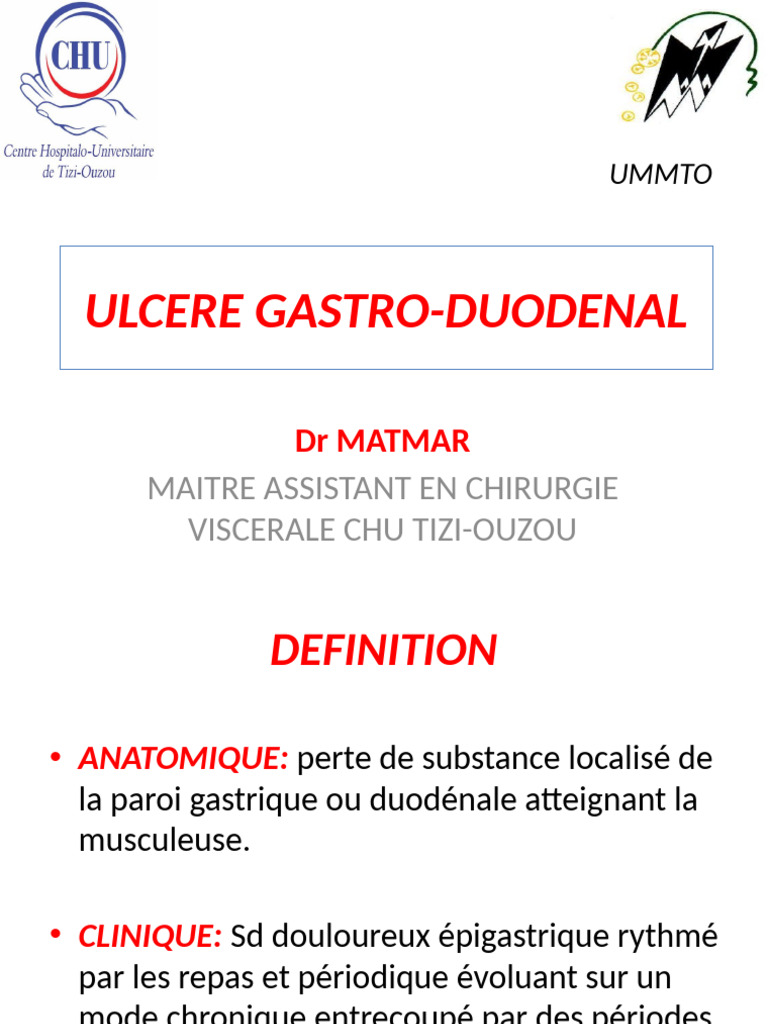 Ulcere Gastro Duodenal | PDF | Estomac | Spécialités médicales