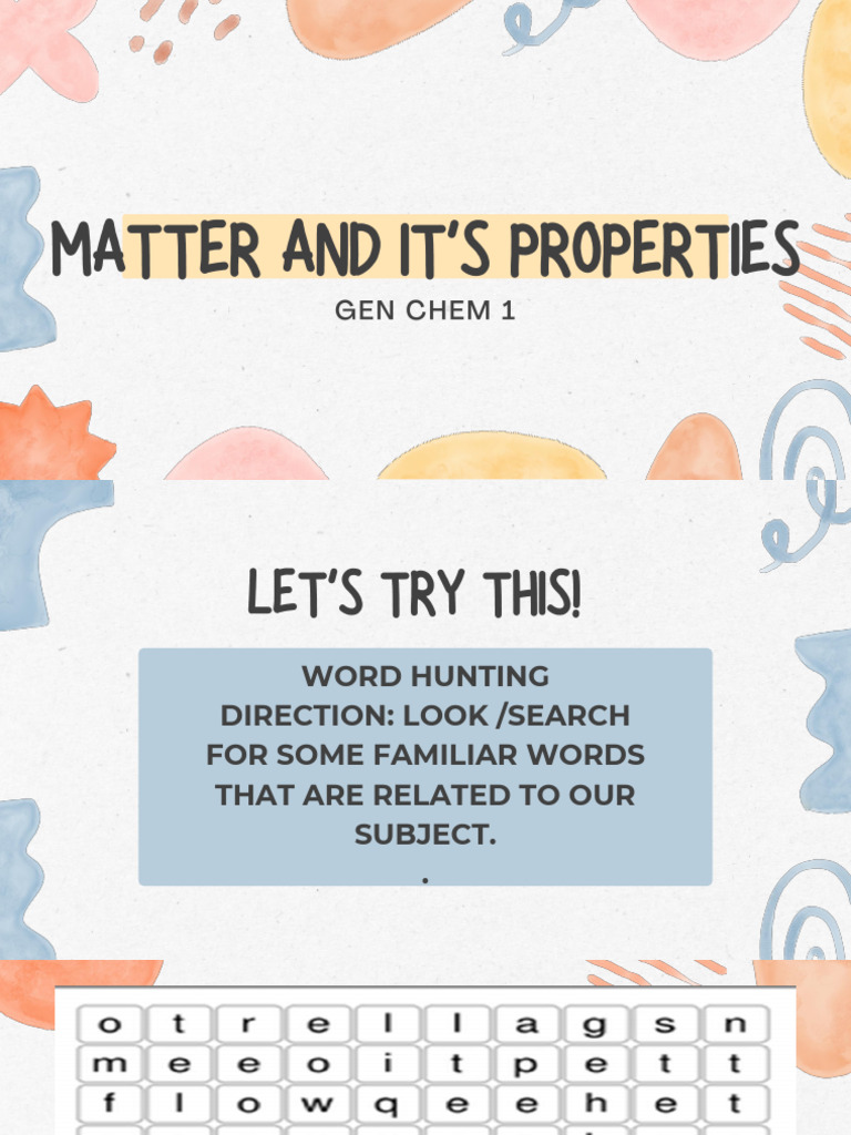 Lesson 1 Matter and Its Properties Autosaved | PDF | Chemical ...