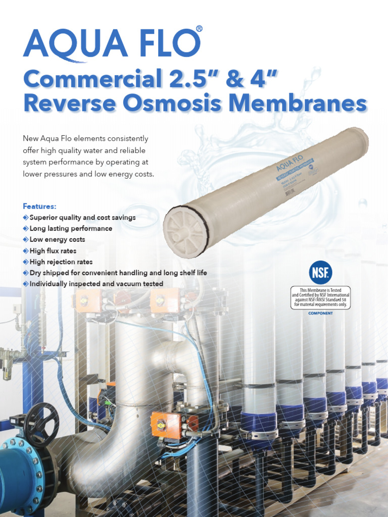 Commercial RO Membranes Spec Sheet | PDF | Membrane | Chemistry