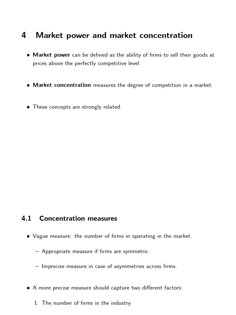 Market Power and Market Concentration | PDF | Market Power | Economies