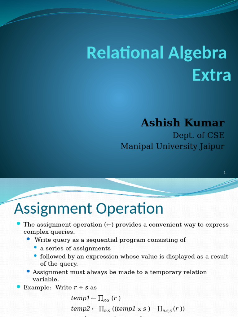 Relational Algebra - Extra | PDF | Relational Model | Data Management Software